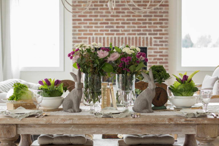 Spring Tablescape With Grocery Store Items - Handmade Farmhouse