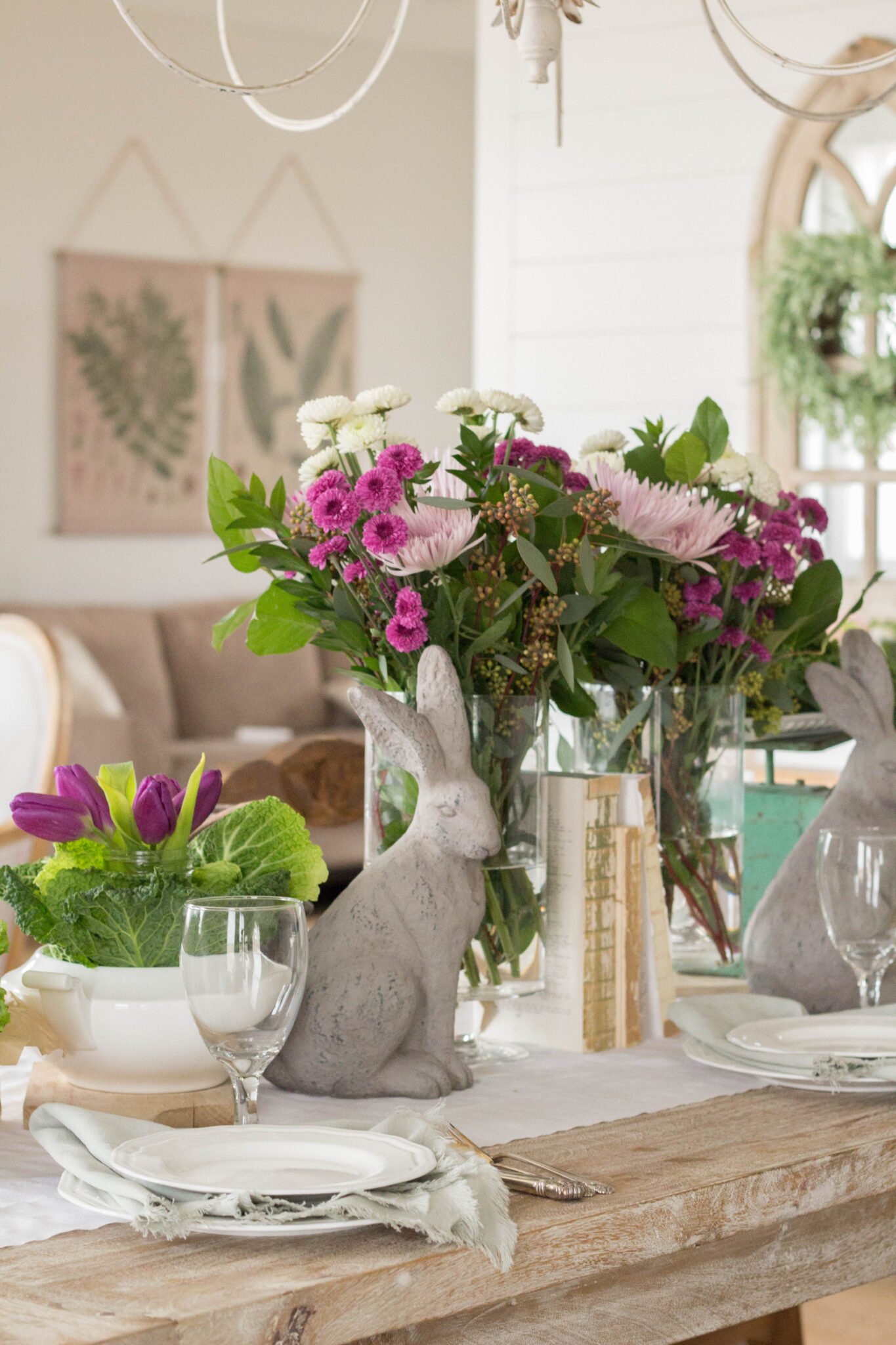 Spring Tablescape With Grocery Store Items - Handmade Farmhouse