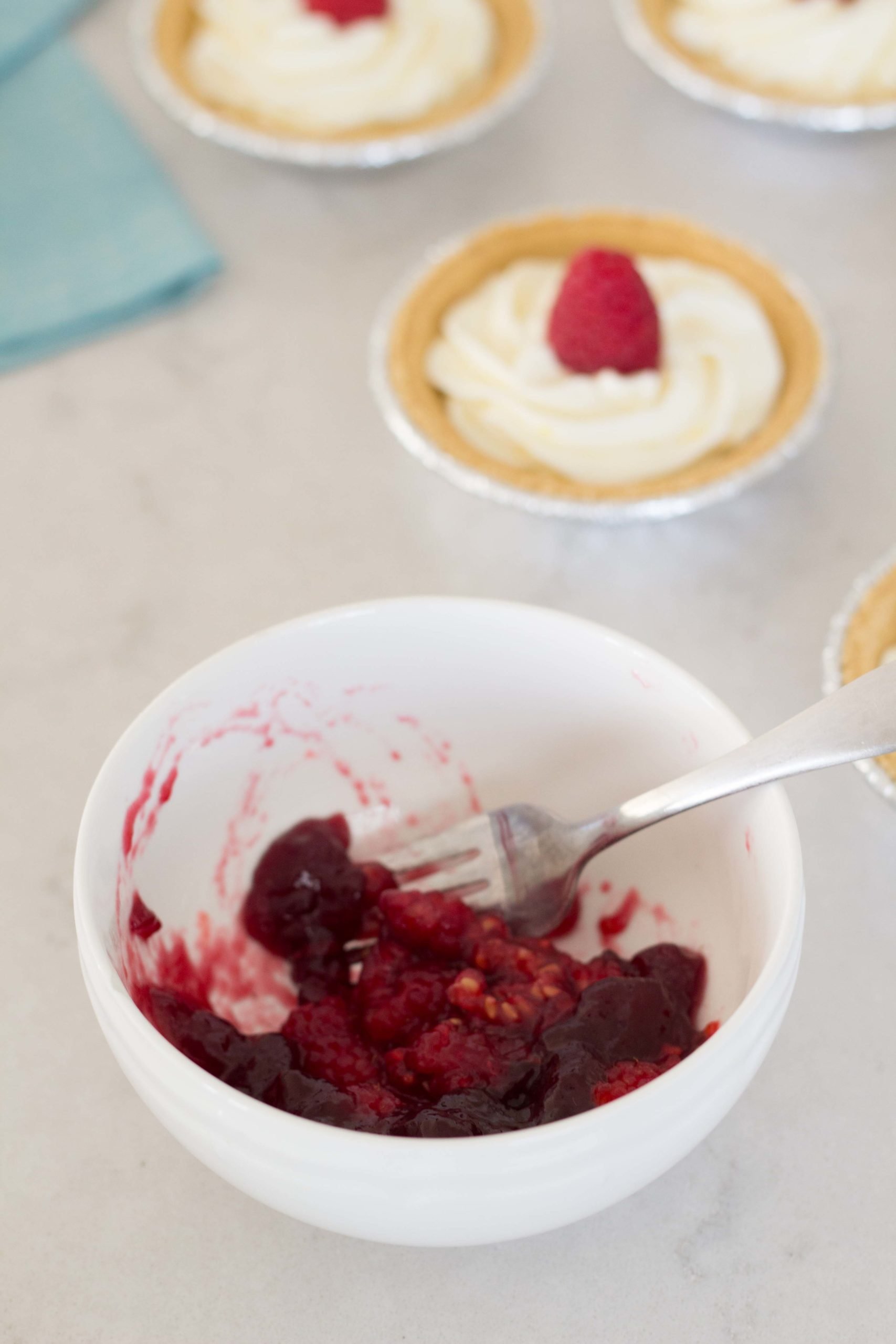 No-Bake Raspberry Mini Cheesecakes - Handmade Farmhouse