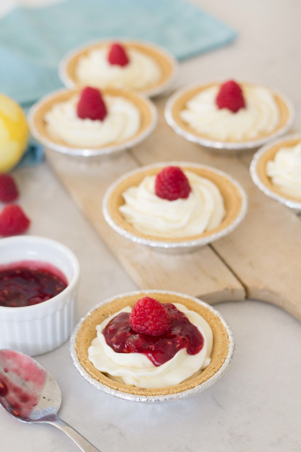 No-Bake Raspberry Mini Cheesecakes - Handmade Farmhouse