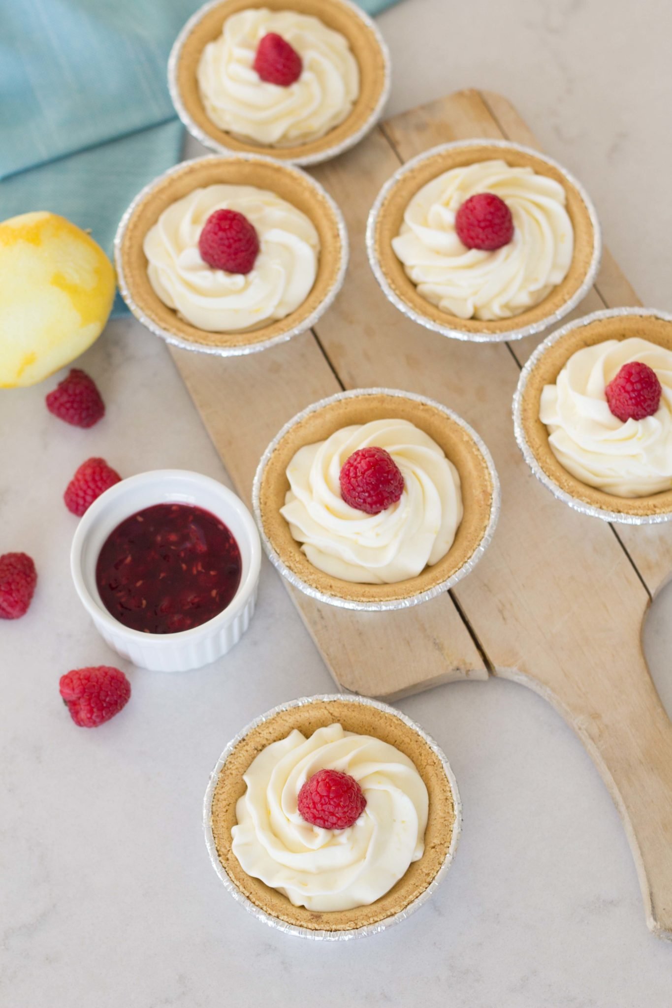 No-Bake Raspberry Mini Cheesecakes - Handmade Farmhouse