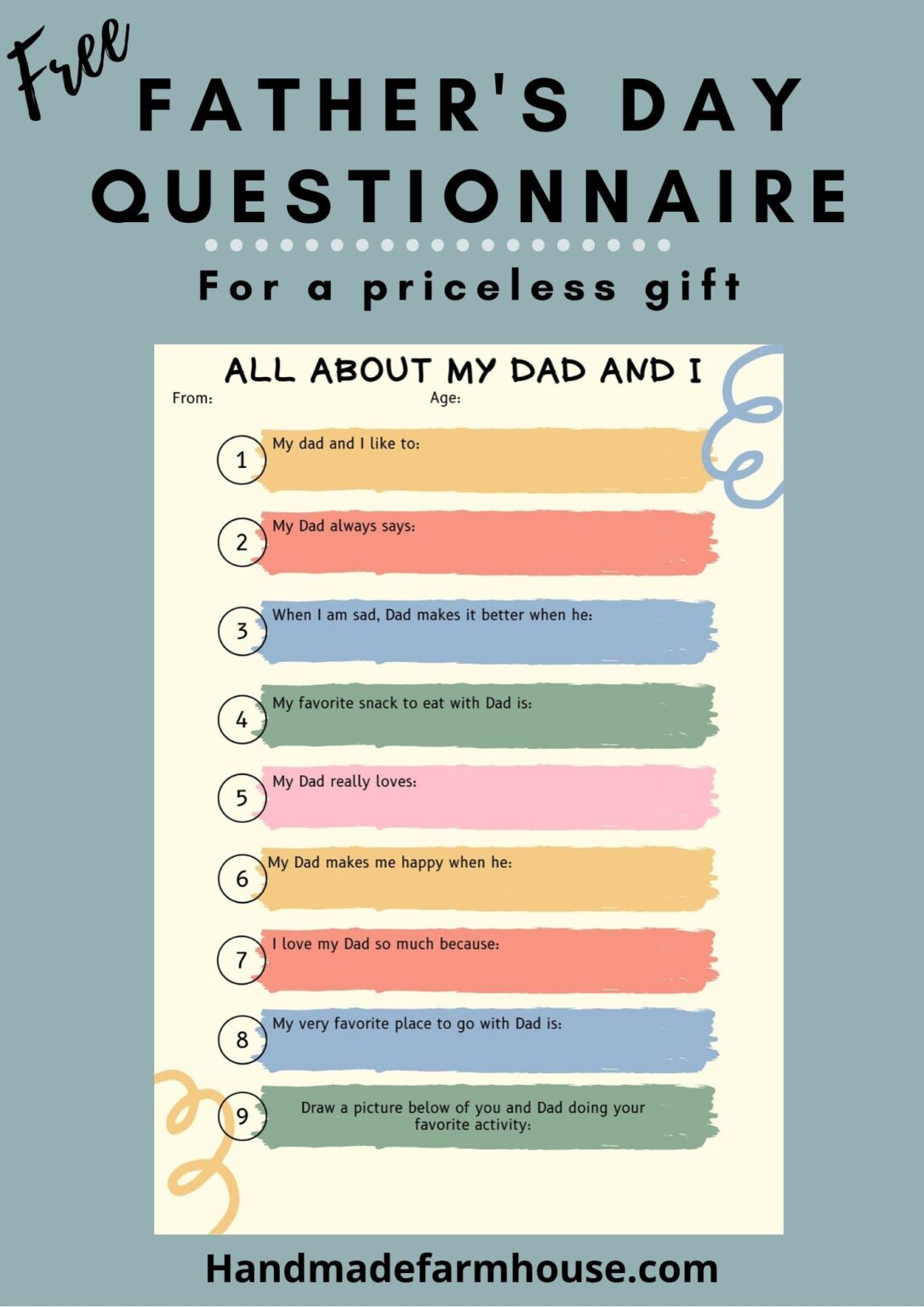 Father's Day Questionnaire Printable - Handmade Farmhouse