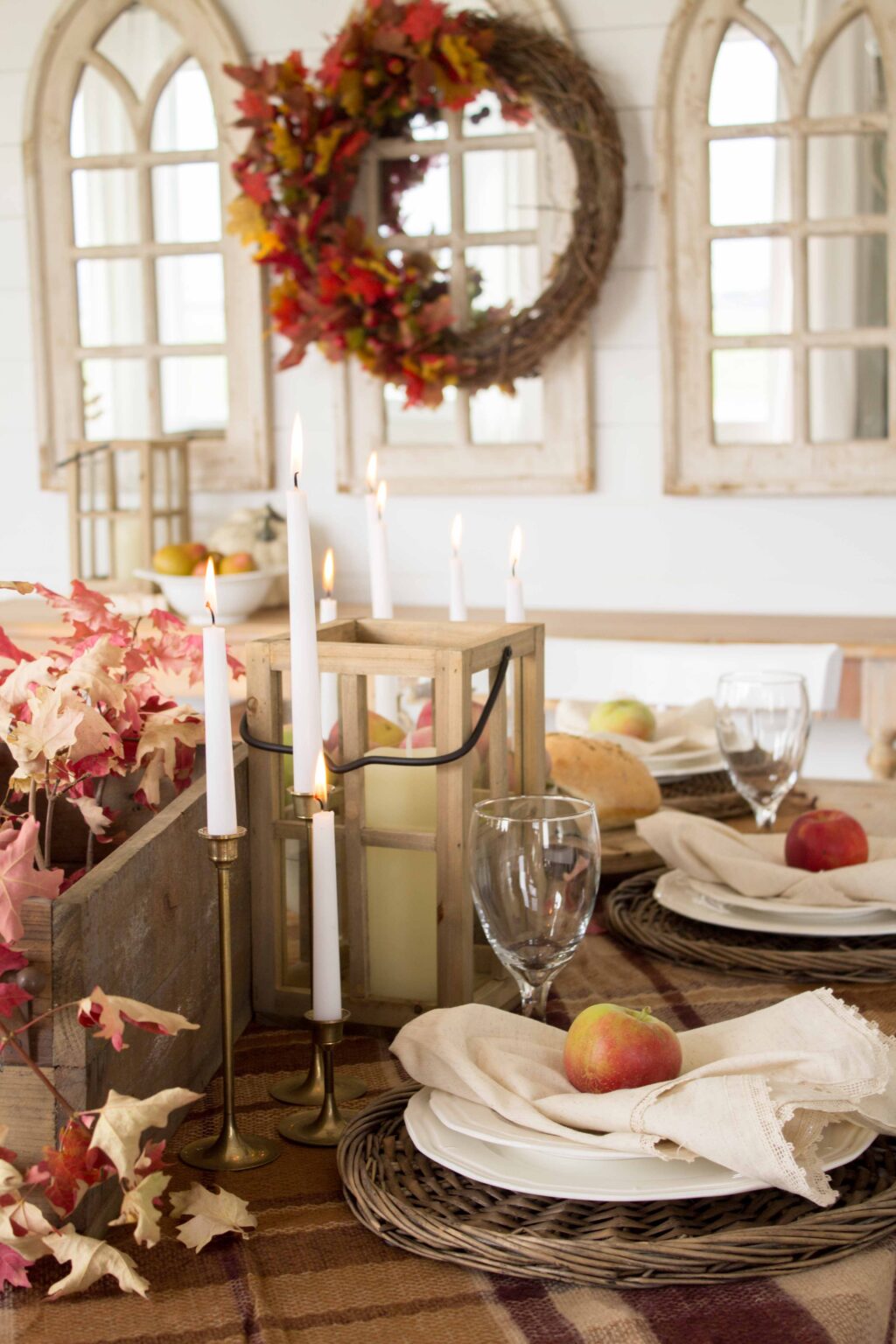 Autumn Table By Candlelight - Handmade Farmhouse