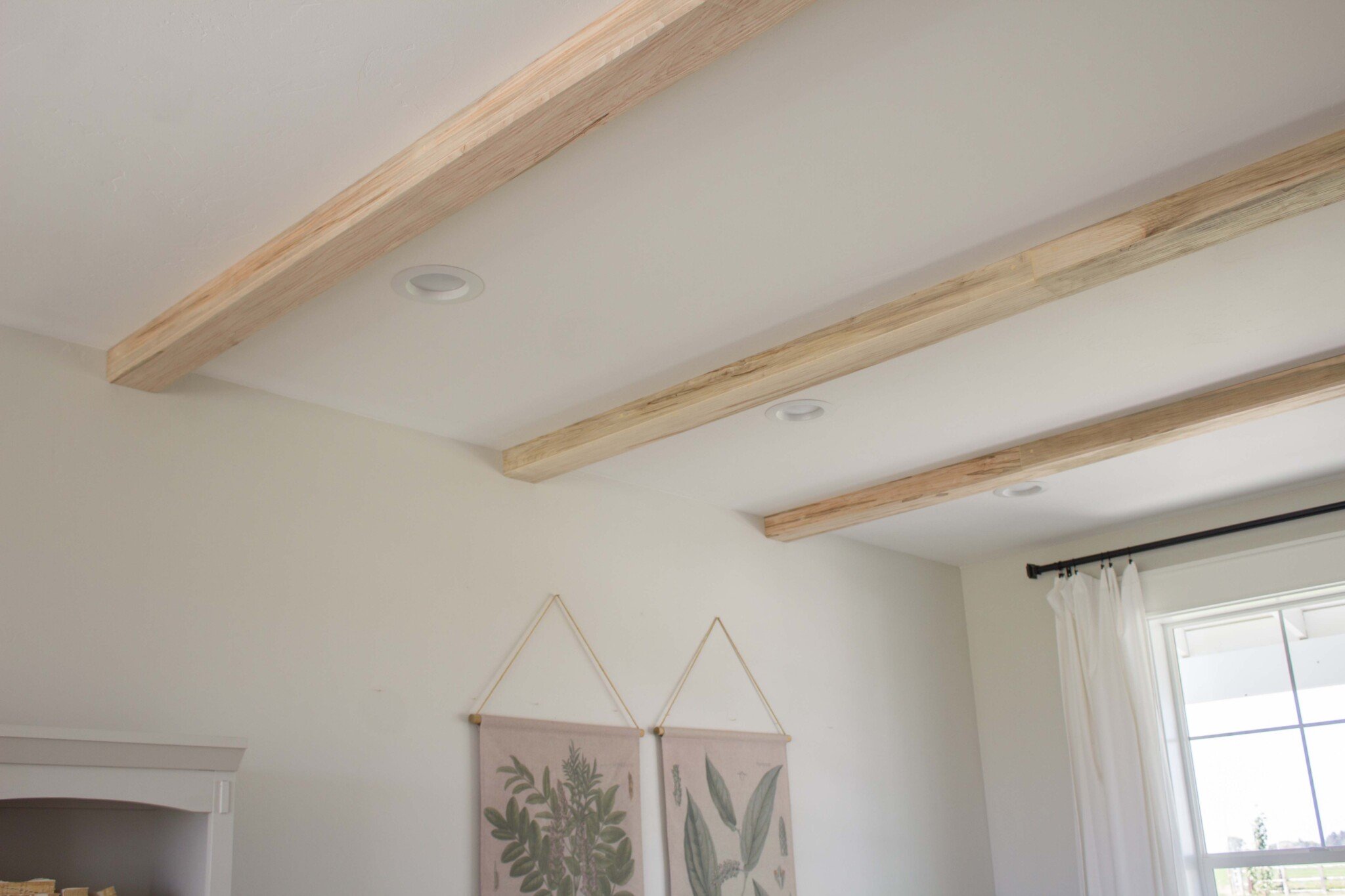 Adding Rustic Faux Beams in the Living Room - Handmade Farmhouse