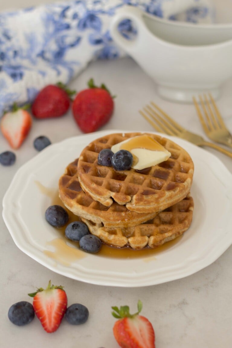 Make Ahead Healthy Protein Waffles - Handmade Farmhouse