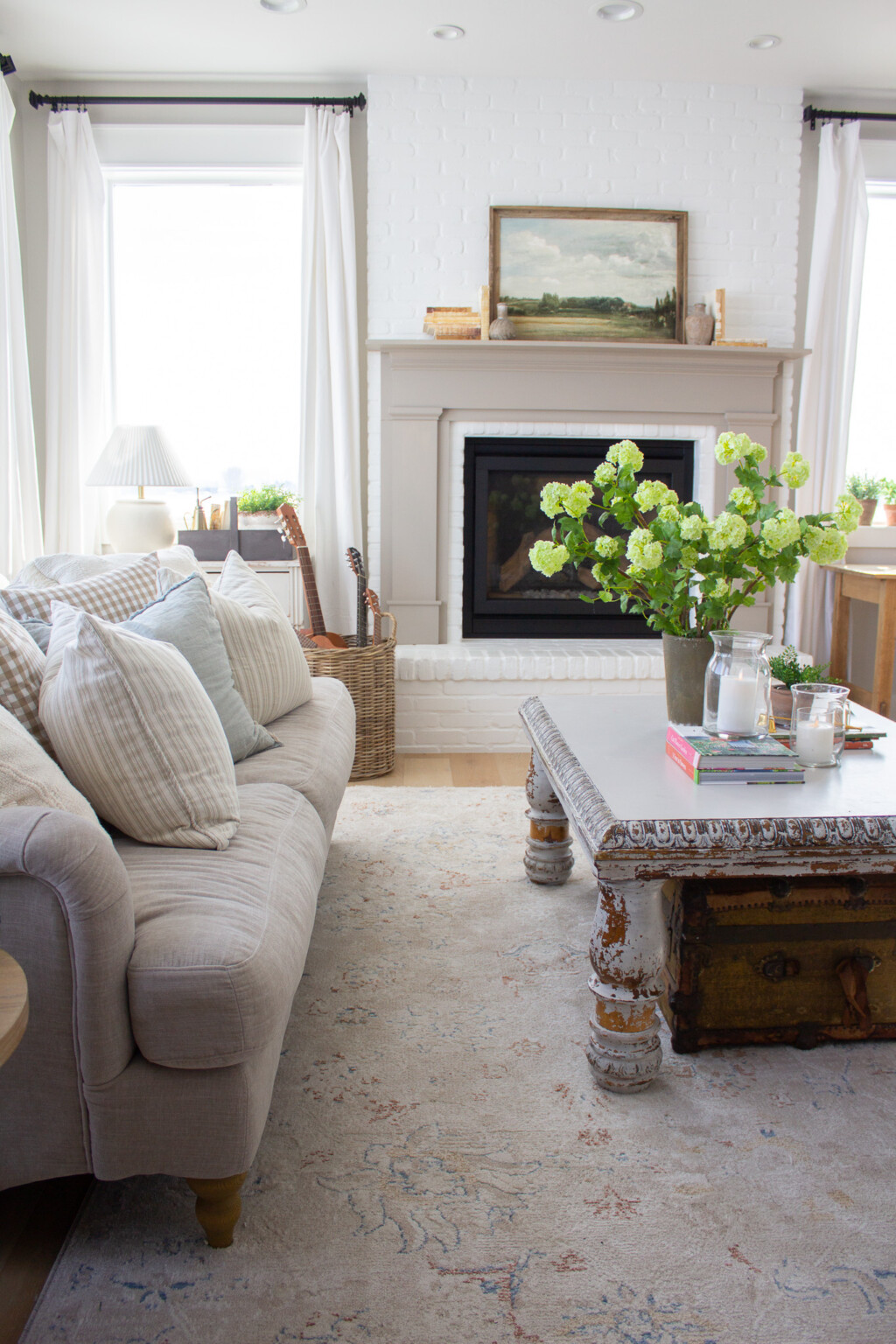 Neutral and Bright Spring Living Room Tour - Handmade Farmhouse
