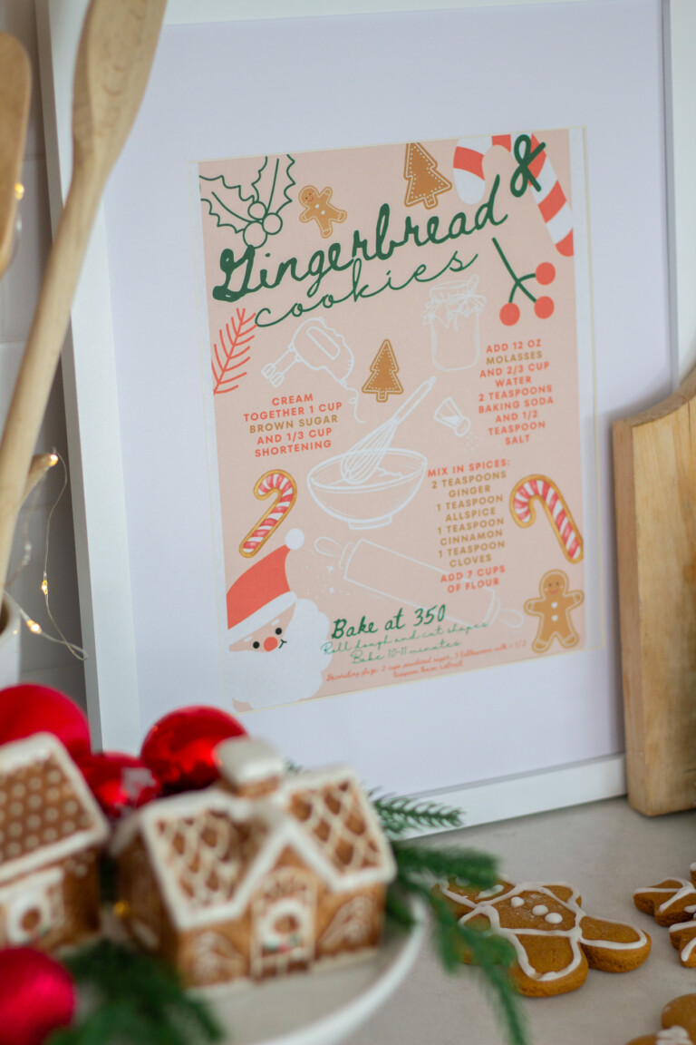 Illustrated Gingerbread Recipe Printable - Handmade Farmhouse