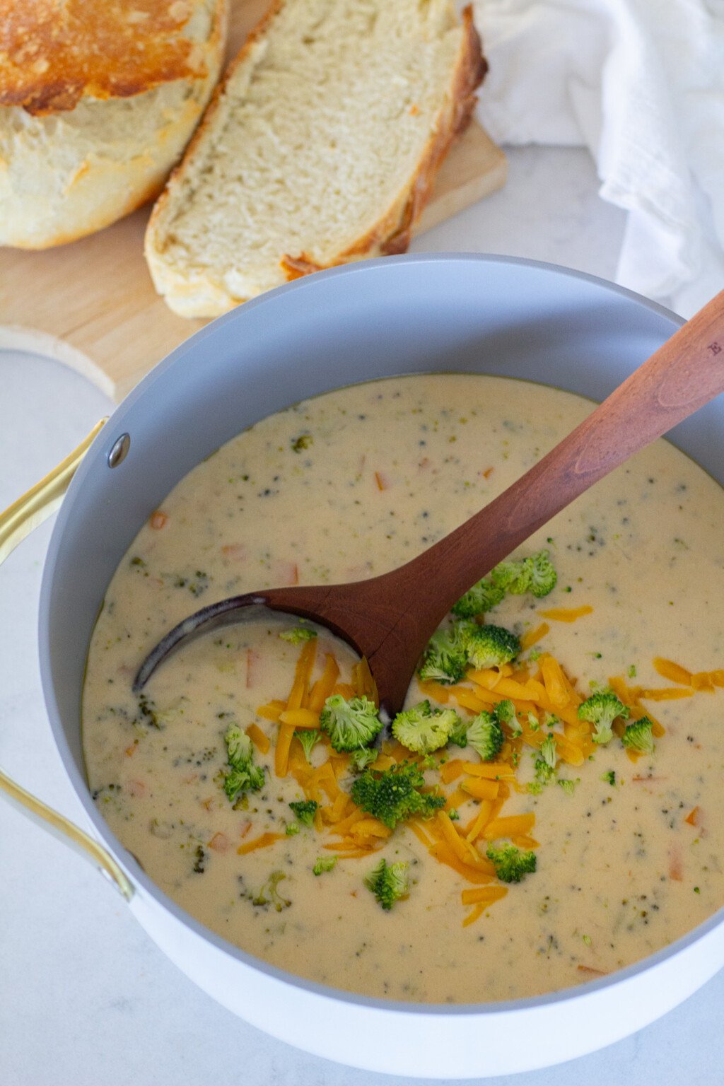 Creamy Broccoli Cheddar Soup - Handmade Farmhouse