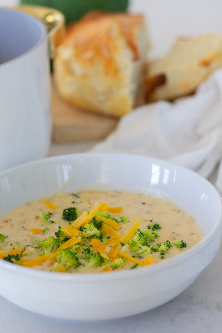 Creamy Broccoli Cheddar Soup - Handmade Farmhouse
